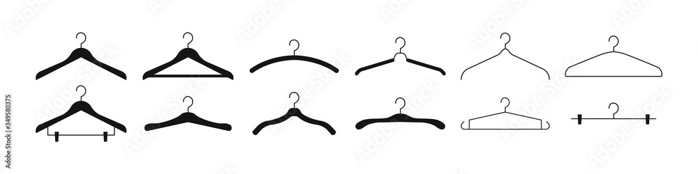 A set of hangers. Flat style. Vector illustration Stock Illustration ...
