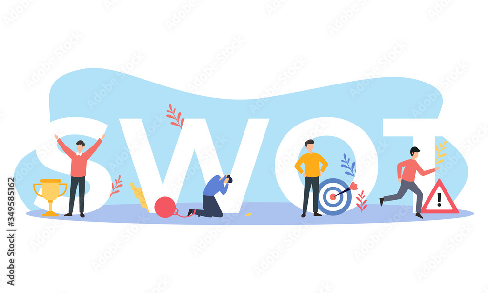 Flat vector illustration SWOT analytics Stock Vector | Adobe Stock