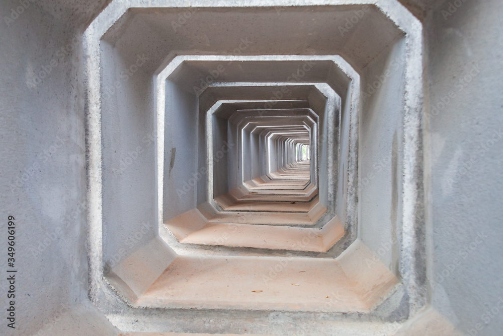 concrete pipes on a large storage area. They are used for culverts ...