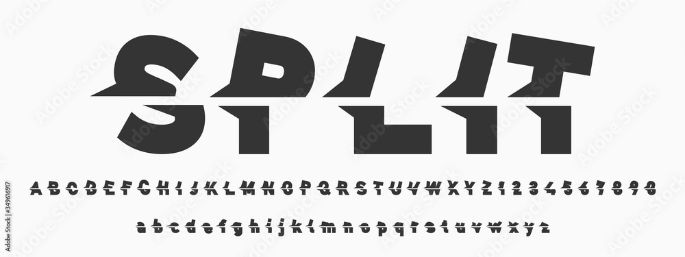 Split font and numbers design.Vector illustration. Stock Vector | Adobe ...