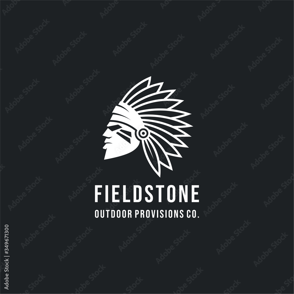 Native American Indian Chief head logo design vector icon Stock Vector ...