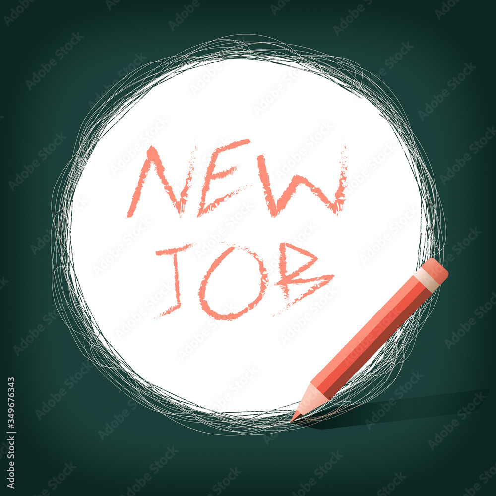 Writing note showing New Job. Business concept for recently having paid ...