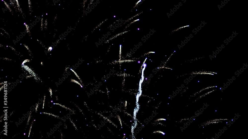 Fireworks Flashing in the Night Sky. Slow Motion in 96 fps. Real ...