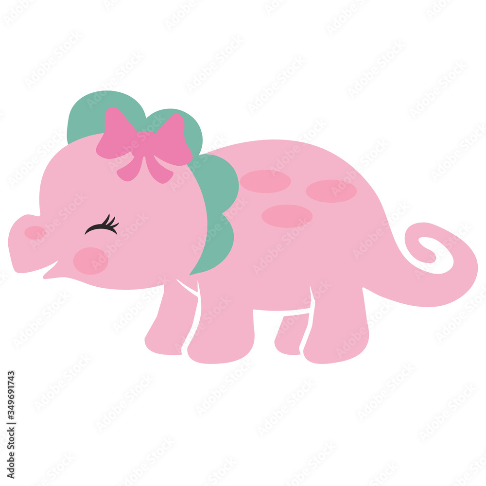Cartoon girl dinosaur vector illustration image Stock Vector | Adobe Stock