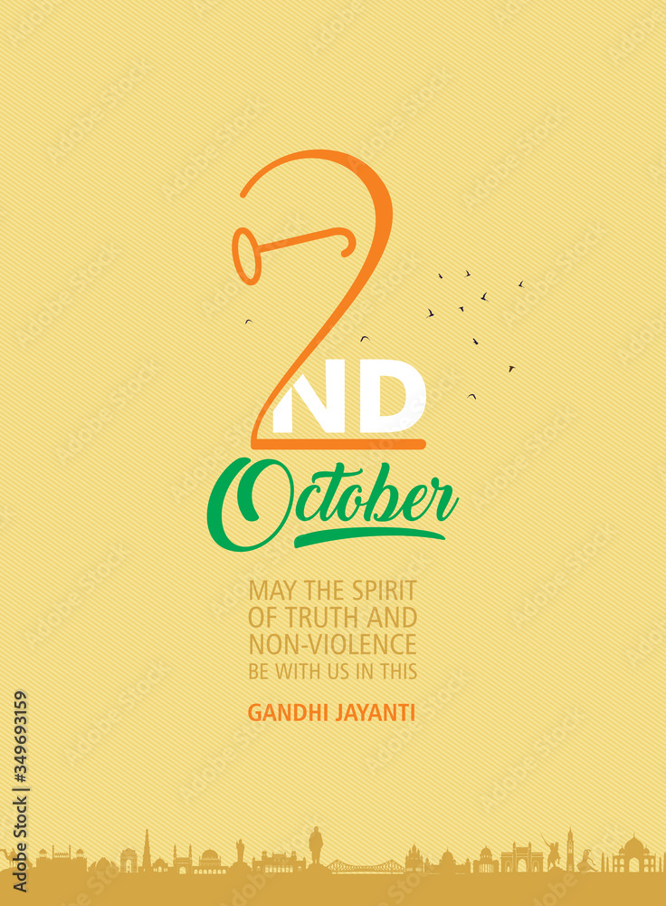 2nd october gandhi jayanti creative Stock Vector | Adobe Stock