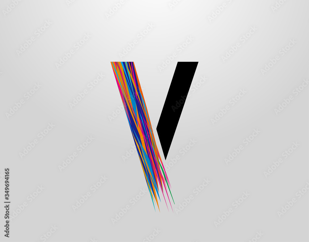 Futuristic Letter V Logo. Modern Initial V With Creative Colorful ...