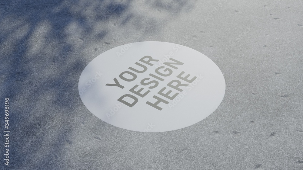 Floor Sticker Concrete Mockup Stock Photo | Adobe Stock