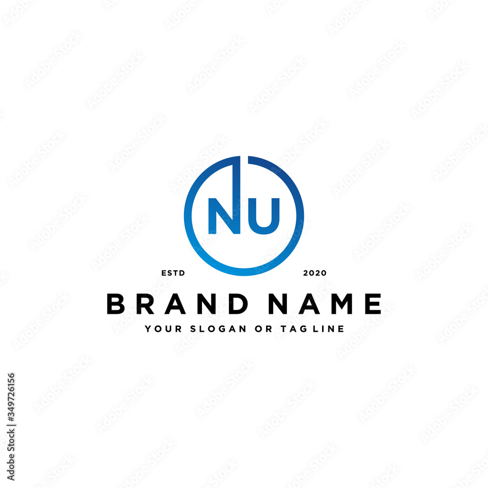 letter NU logo design vector Stock Vector | Adobe Stock