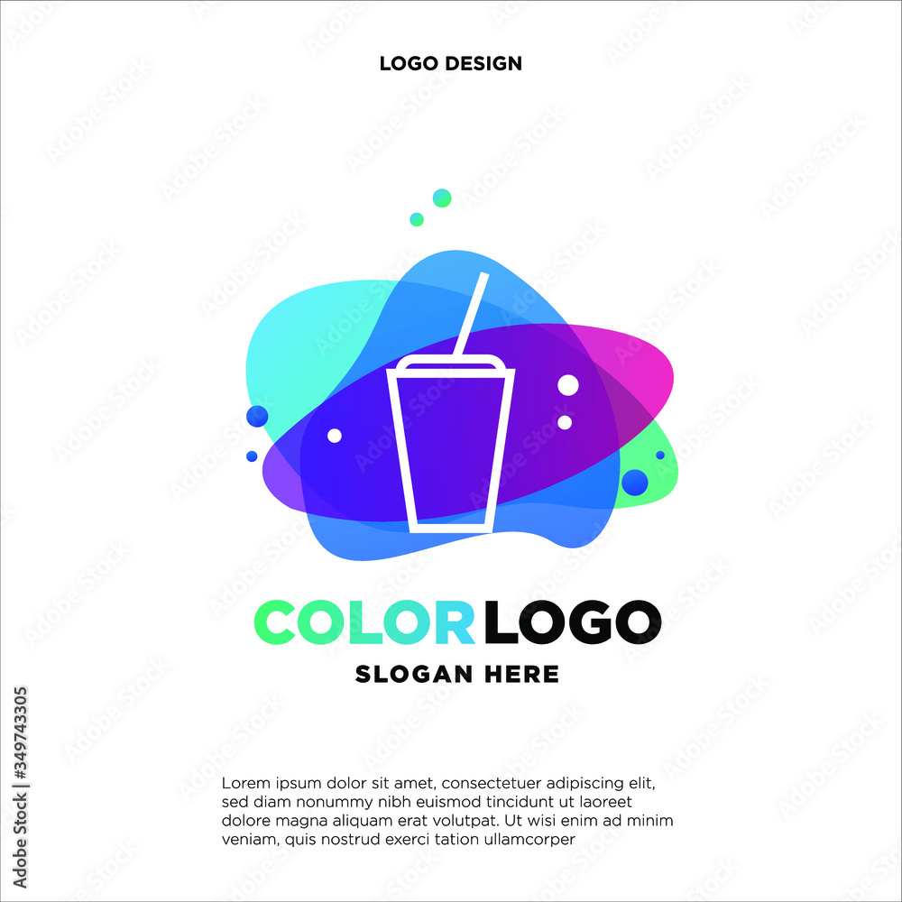 Colorful drink logo vector, Business logo designs template, design ...