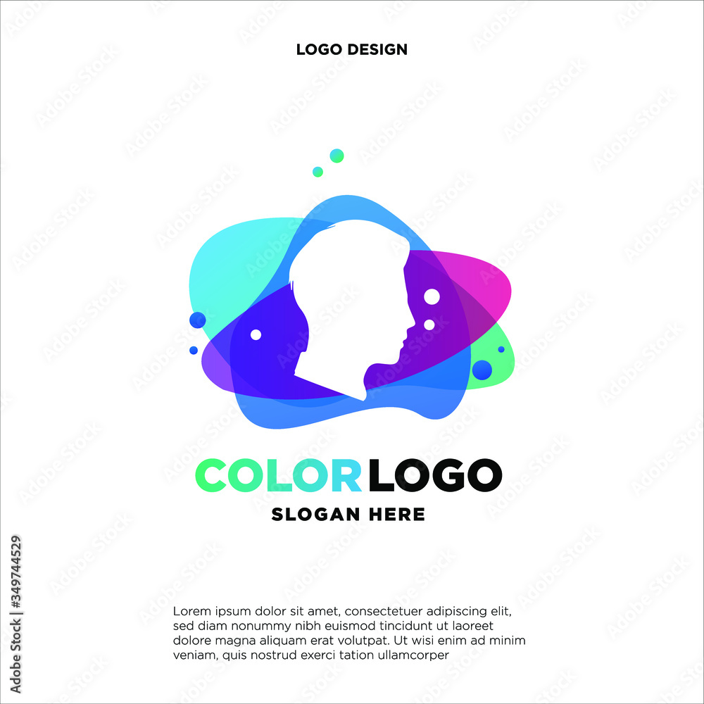Colorful head logo vector, Business logo designs template, design ...