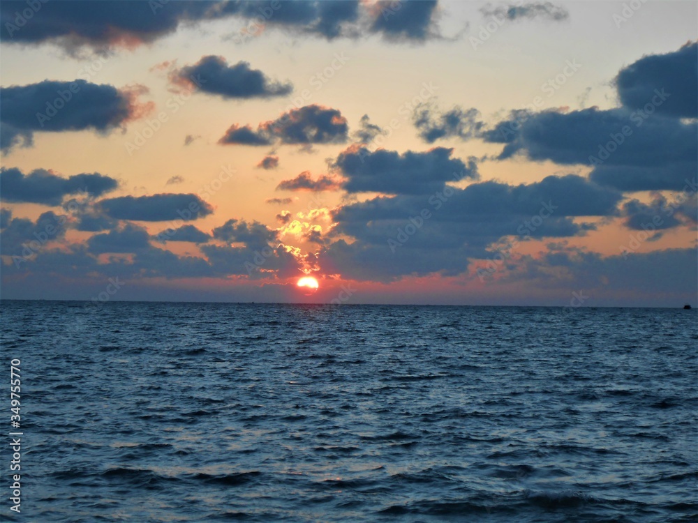 A sunset picture taken at the southern tip of India, Rameswaram town ...