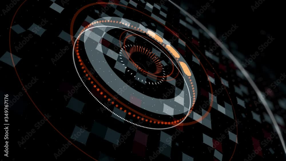 Abstract electronic speaker with bass and equalizer. Animation ...