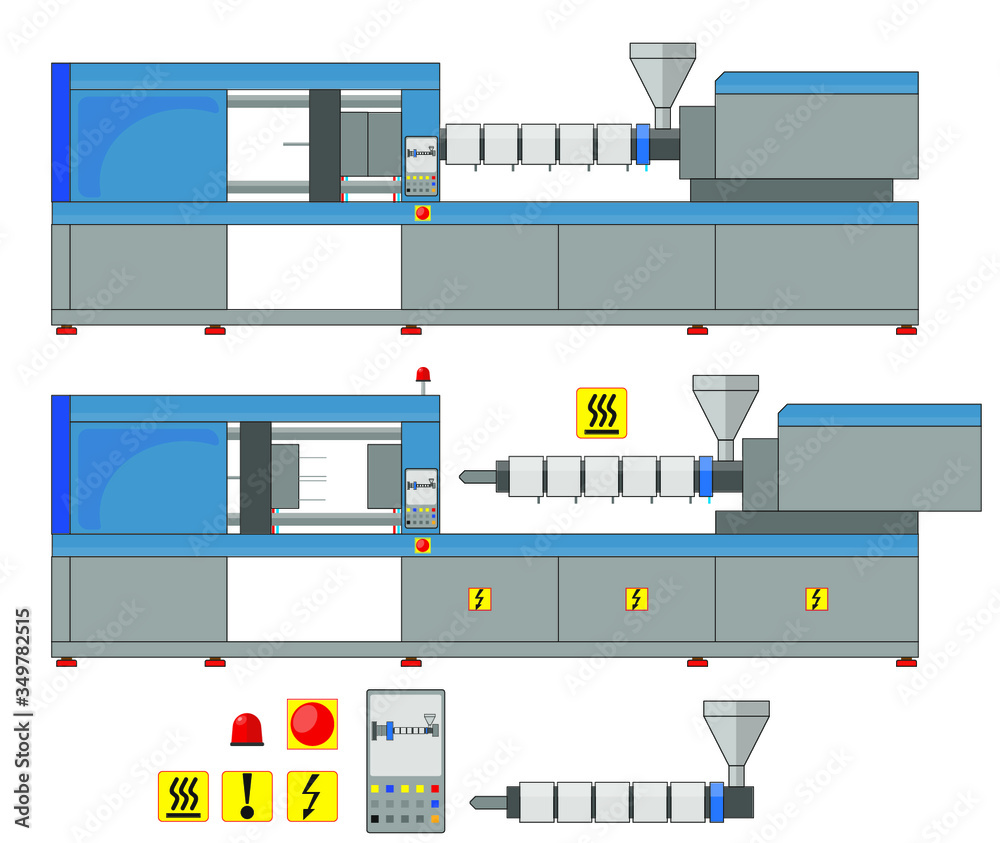 Vector diagram of an electric or hydraulic injection molding machine ...