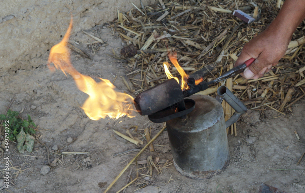 Flame of fire, blowtorch, fire, Flame of a fire from a blowtorch for ...
