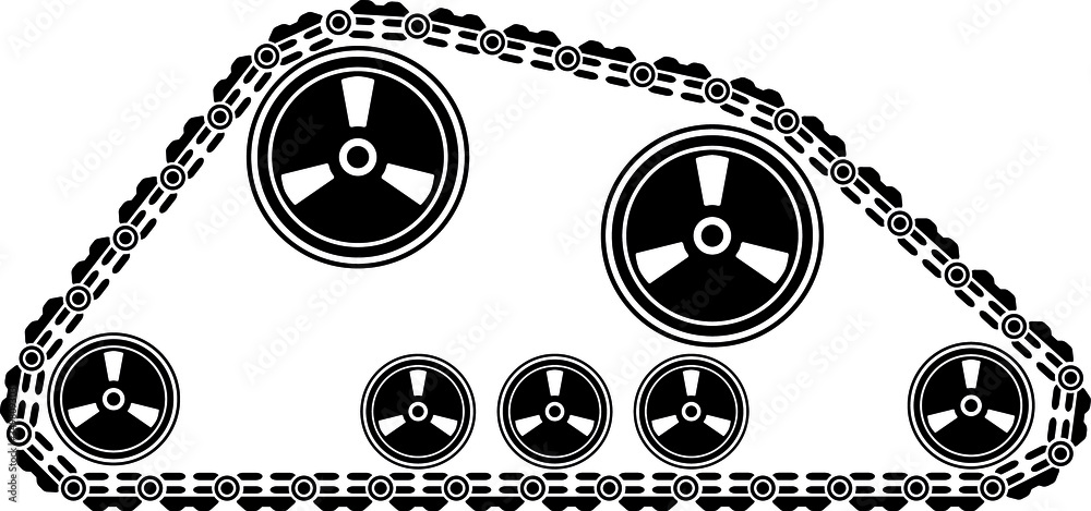 Collection tank and tractor tracks, seamless texture and brush to ...