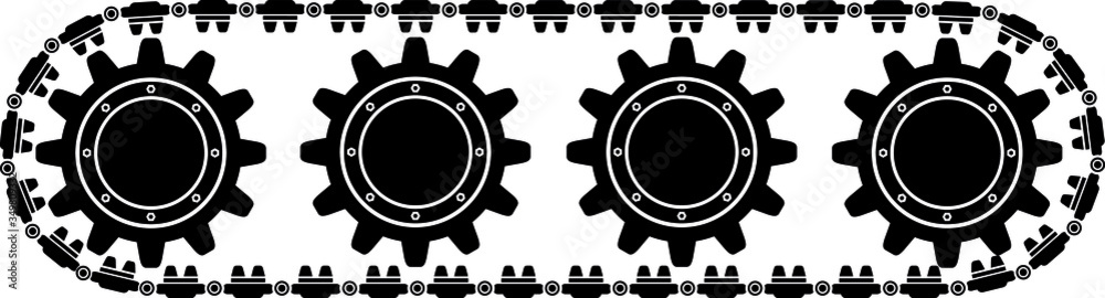 Collection tank and tractor tracks, seamless texture and brush to ...