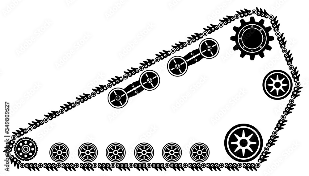 Collection tank and tractor tracks, seamless texture and brush to ...