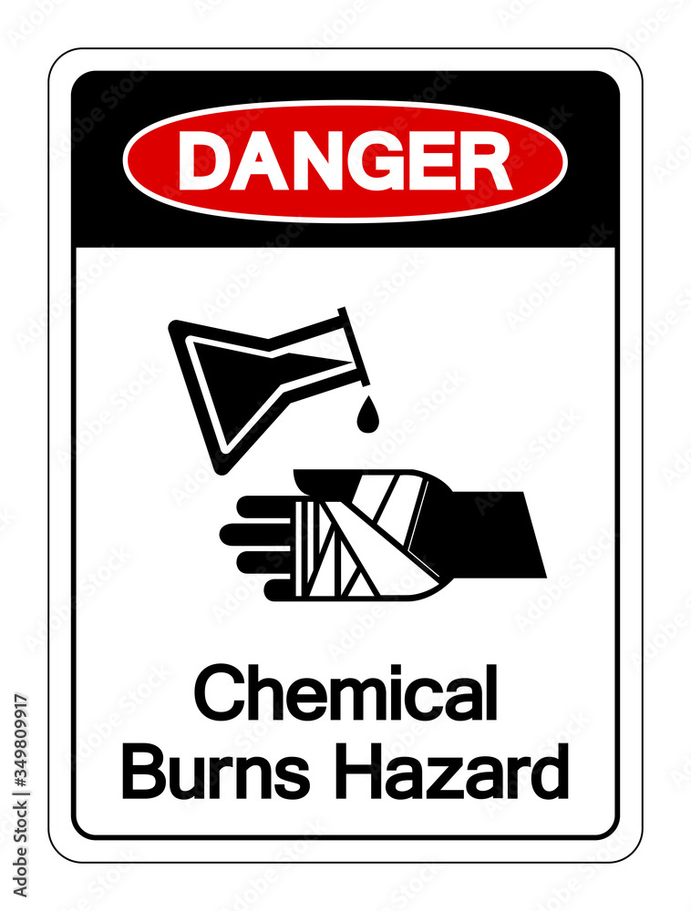 Vetor de Danger Chemical Burns Hazard Symbol Sign ,Vector Illustration ...