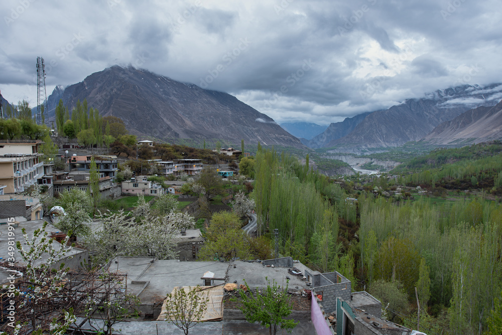 Landscape of Hunza Valley in Spring season, Gilgit Baltistan, north of ...