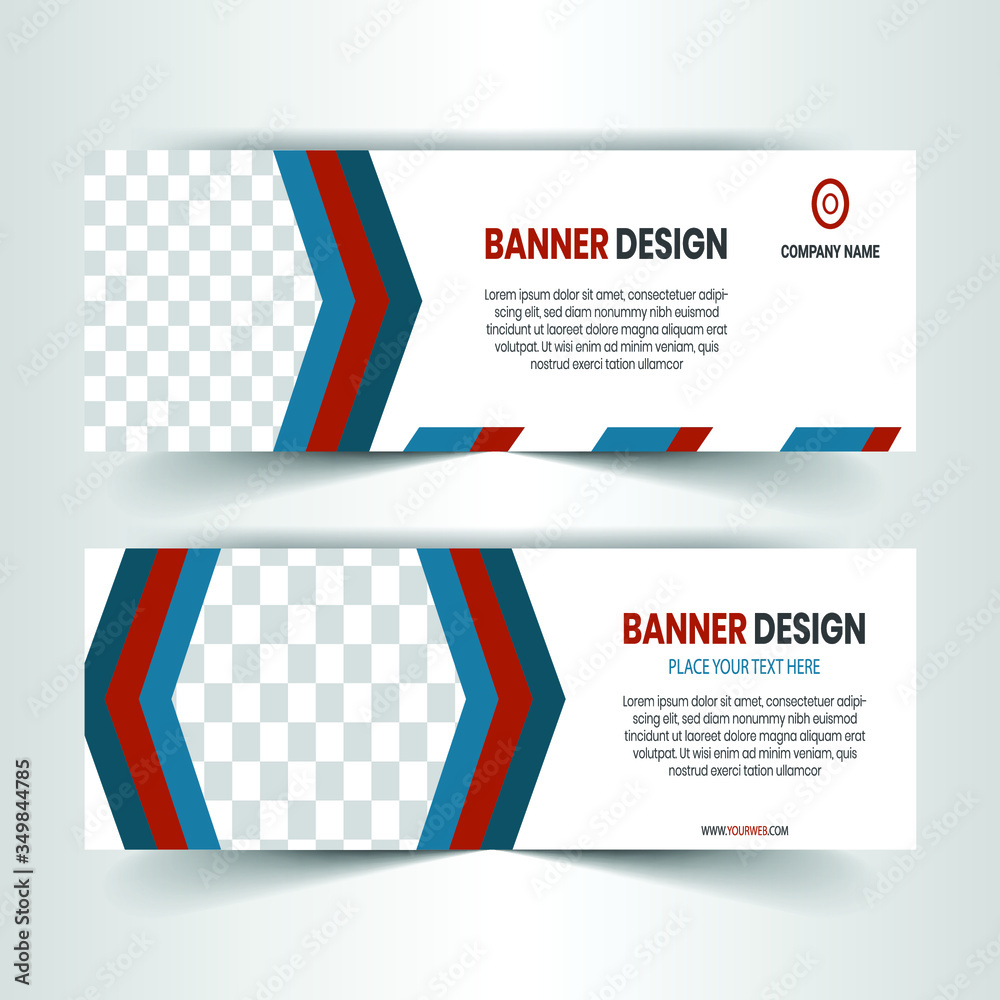 Vector set of modern horizontal website banners with multi color ...