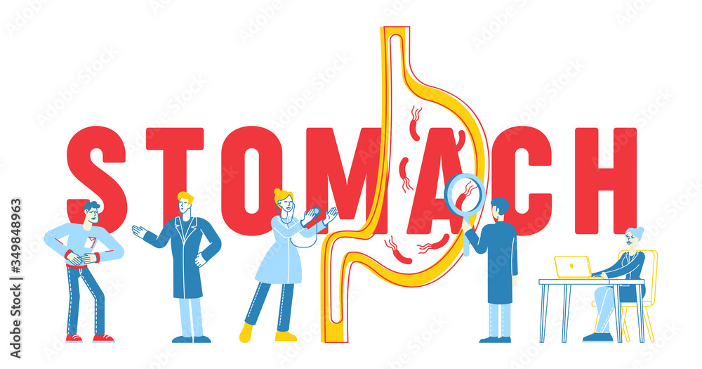 Stomach Abdominal Pain Concept. Gastrointestinal Indigestion Symptom ...