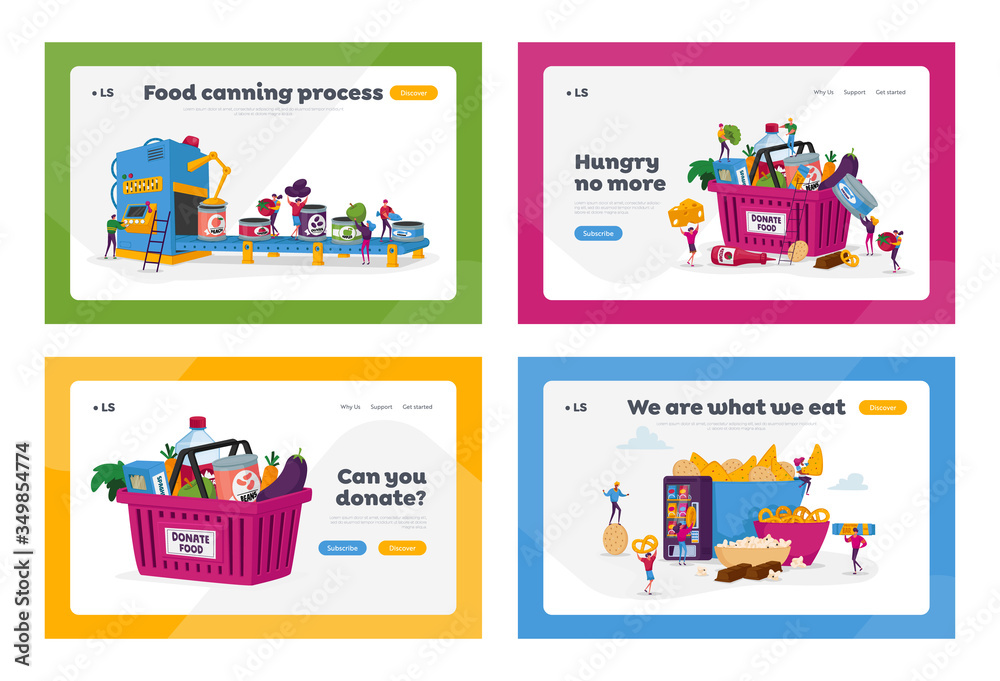 Food Donation, Canned Products Manufacture and Snacks Landing Page ...