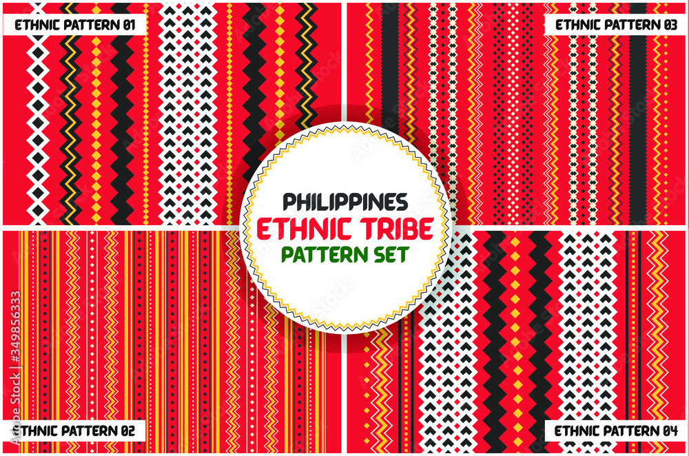 Iggorot Philippine Ethnic Group Pattern Set Stock Vector | Adobe Stock