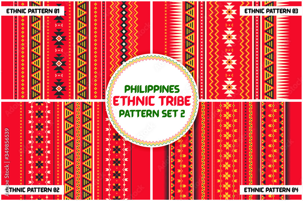 Iggorot Philippine Ethnic Group Pattern Set Stock Vector | Adobe Stock