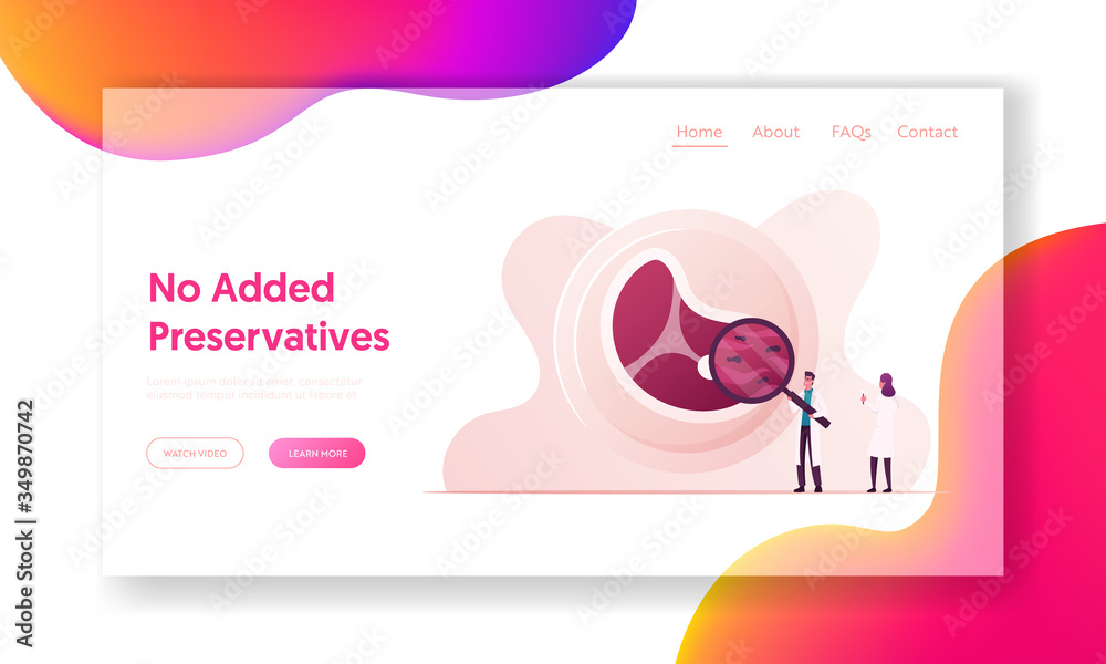 Scientific Innovation Landing Page Template. Tiny Characters Inspecting ...