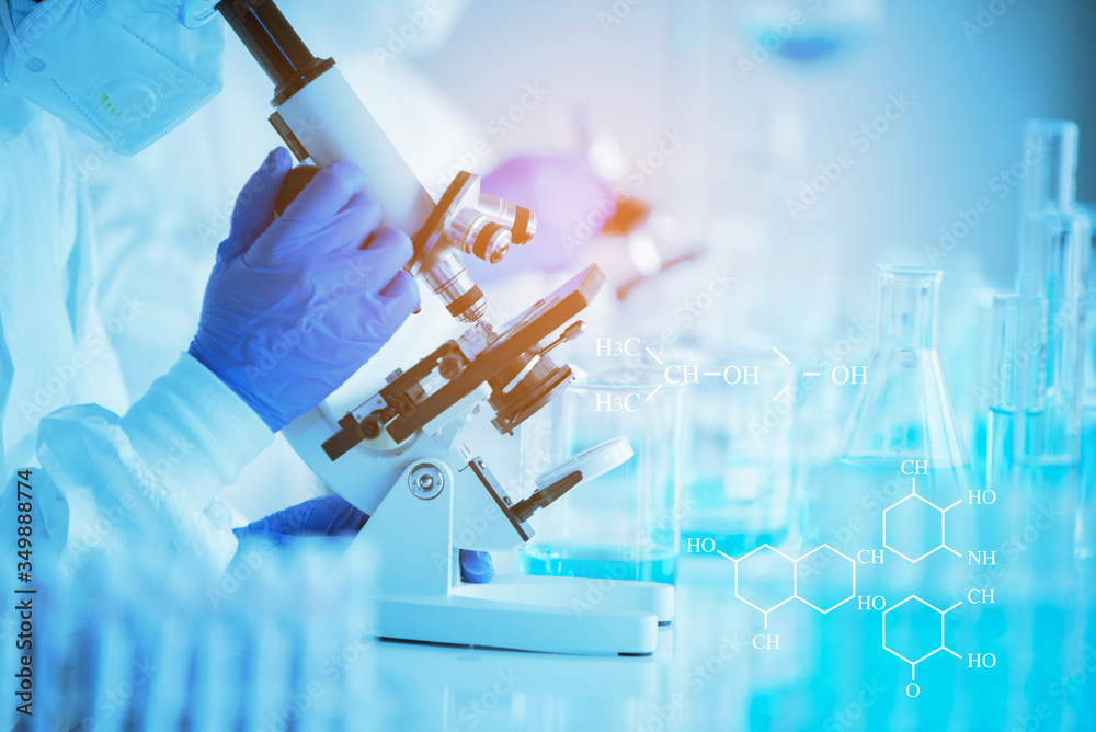 Image LAB of Coronavirus covid-19 sample test with microscope by ...