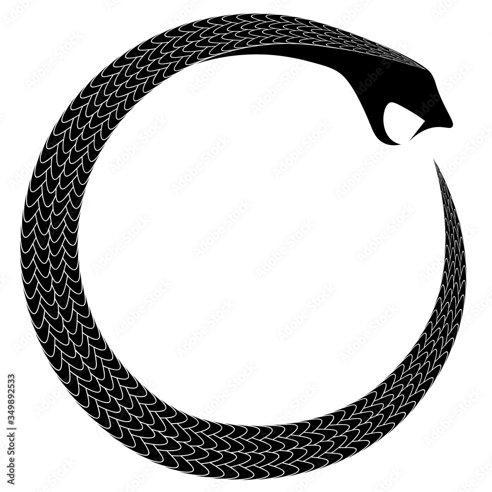 ancient occult alchemical symbol snake eating tail ouroboros Stock ...