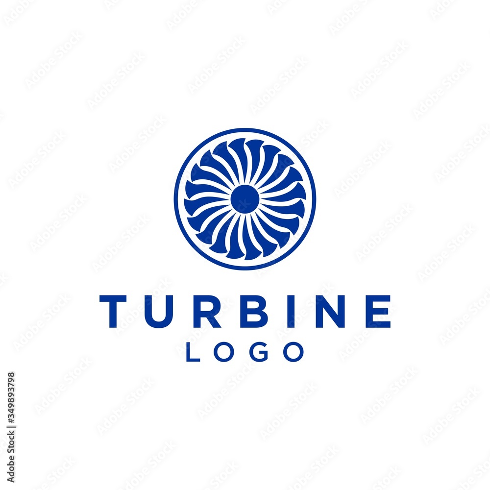 jet turbine logo design vector illustration of airplane machine Stock ...