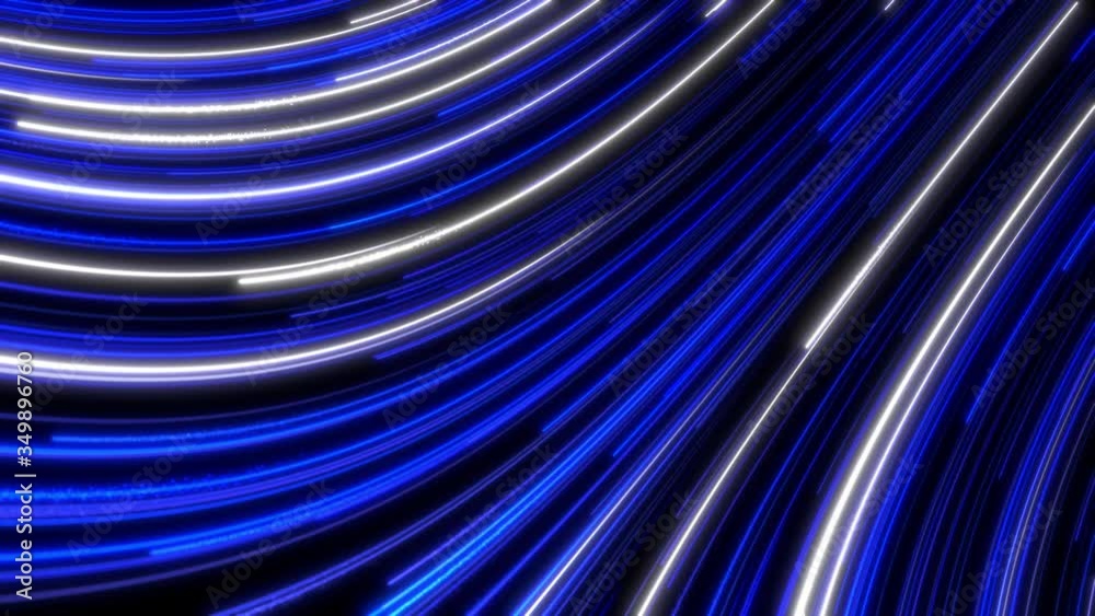Seamless loop futuristic glow blue and white line flow curve internet ...