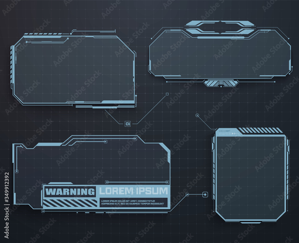 Techno frame, interface. Virtual grid display ui hologram user ...