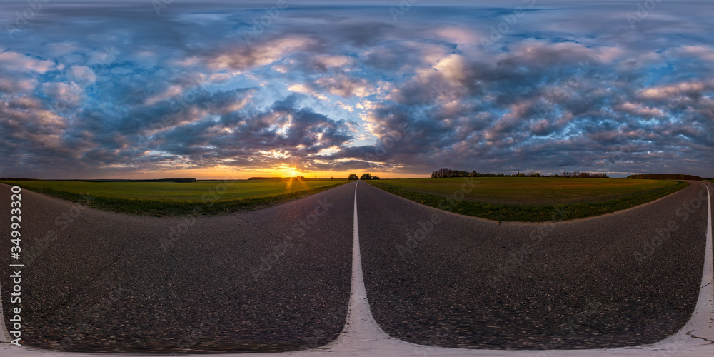 Full spherical seamless panorama 360 degrees angle view on no traffic ...