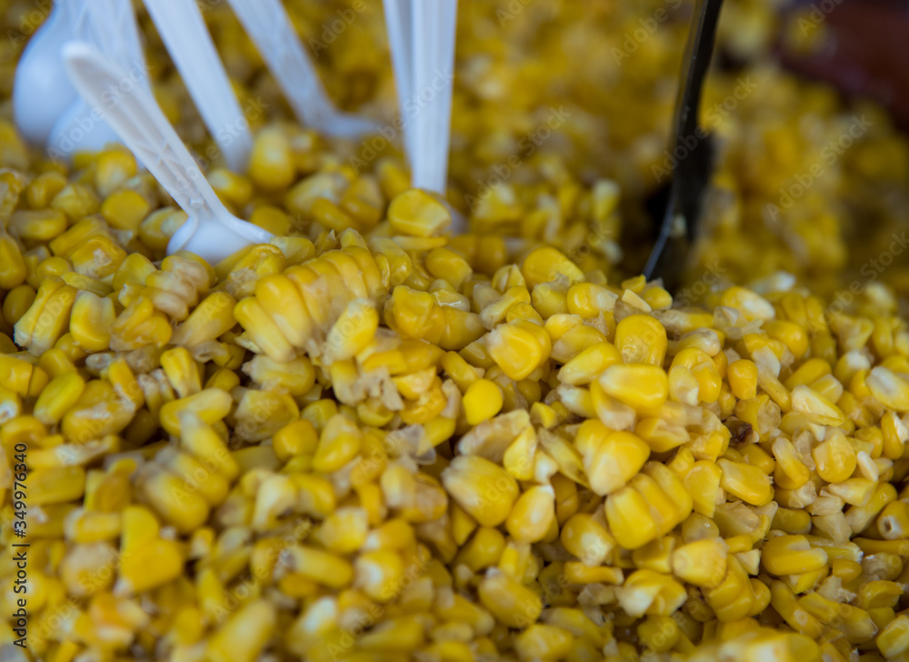 Traditional Mexican Corn Dish Known As Esquites close up, which is corn ...