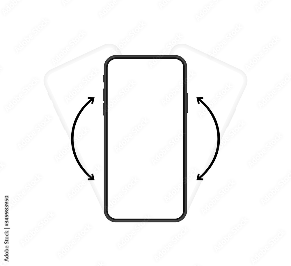 Smartphone with different variant of rotate position. turn your phone ...