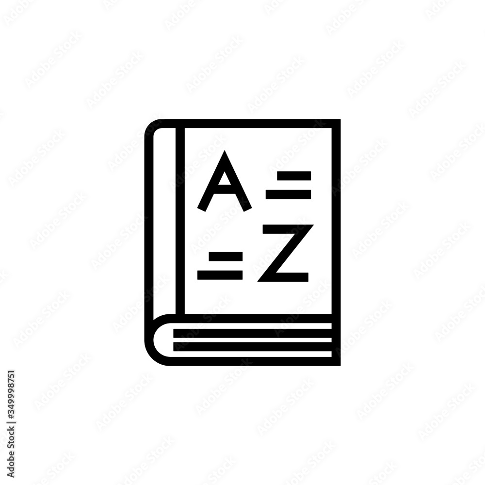 Vocabulary vector icon symbol sign from modern e learning and education ...