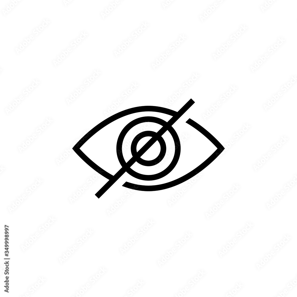 Hidden vector icon on white background, hidden icon symbol sign in ...
