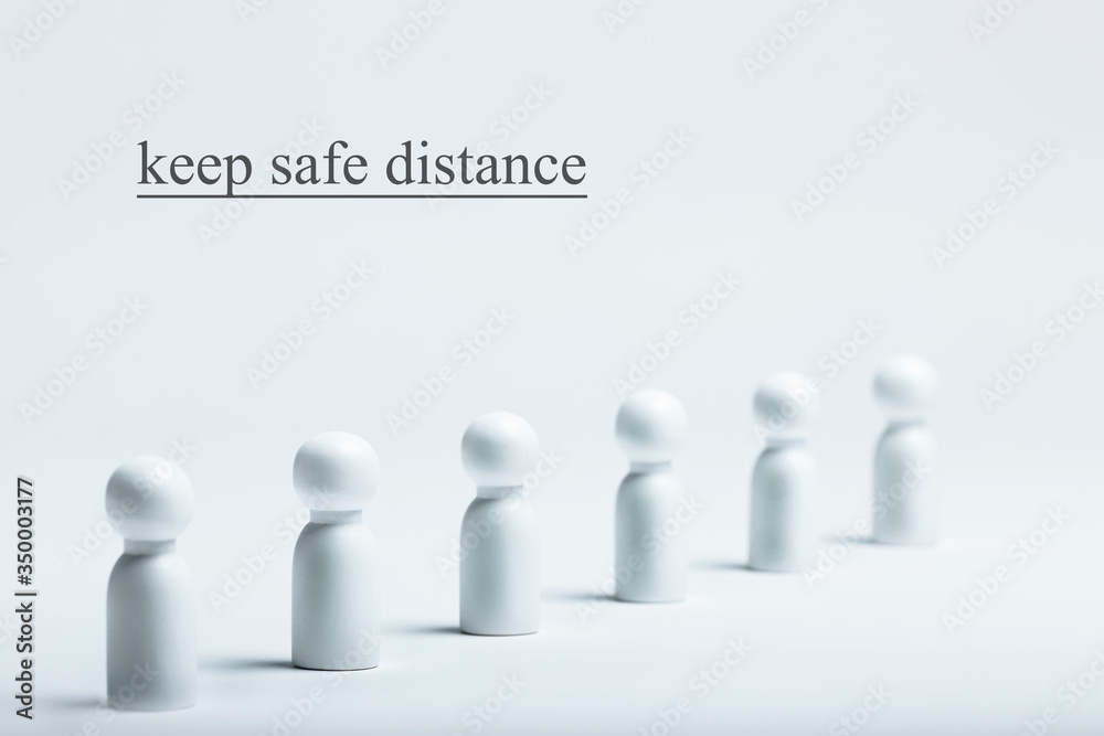 Keep a safe distance sign. Preventive measures. Steps to protect ...