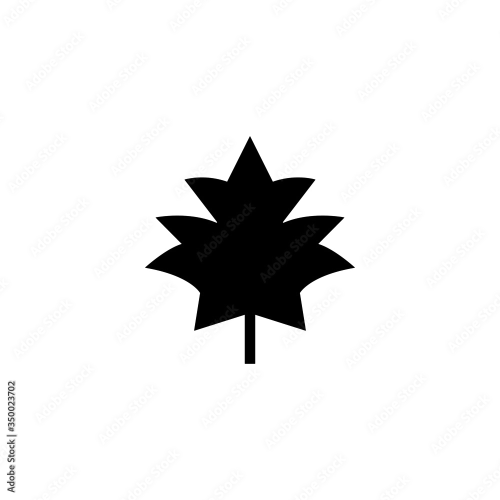 Maple icon in black flat shape design isolated on white background ...