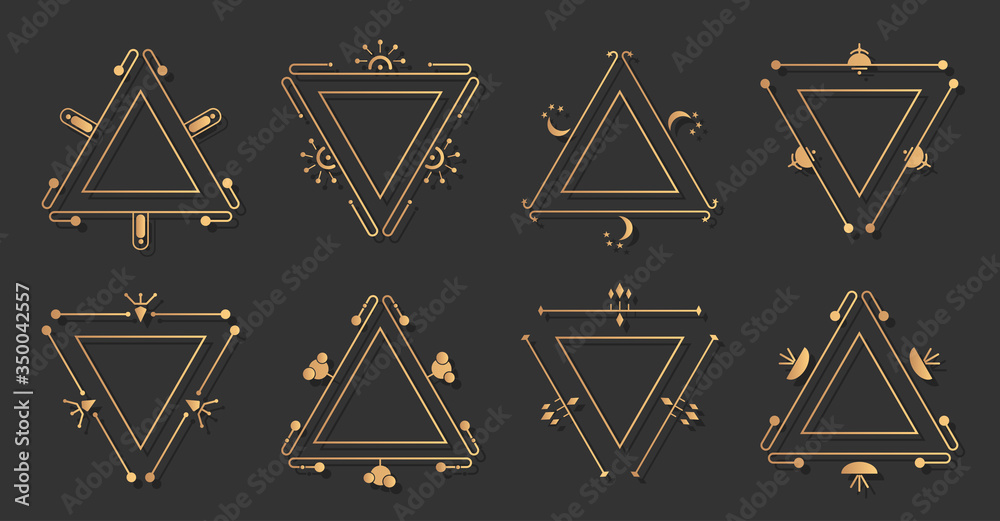 Vecteur Stock Tricorn goldine frame decorative elegant ornamental set ...