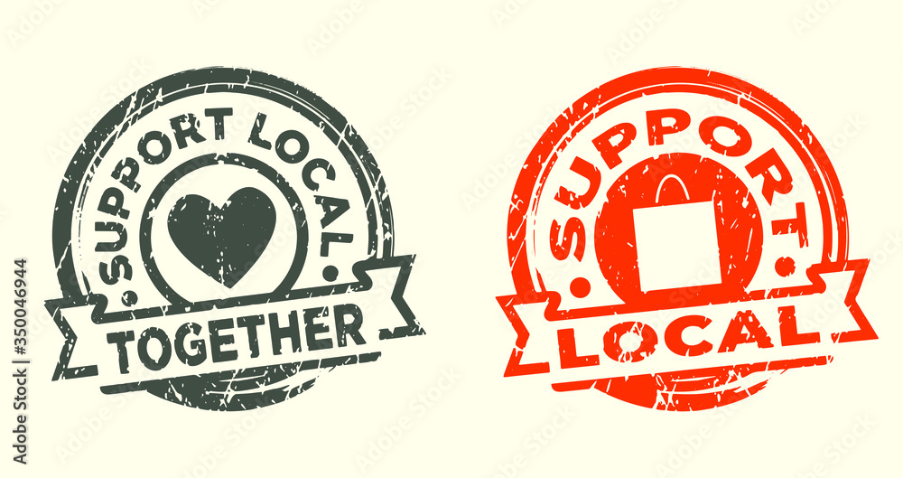 Poster Support local stamp. Grunge texure. Vector illustration. – Wall ...
