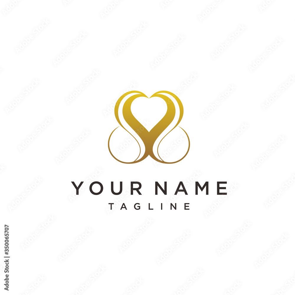 Letter SS with Love Heart Symbol Beauty Logo. S fashion logo design ...