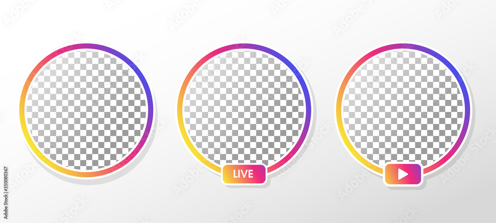 Gradient circle profile frame for live streaming on social media ...