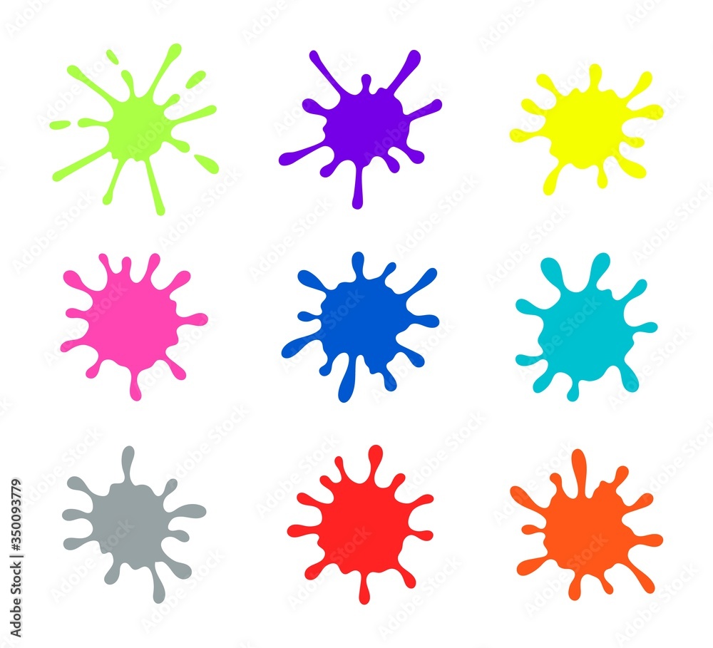 Paint splatters. Vector colorful illustration splash isolated ...