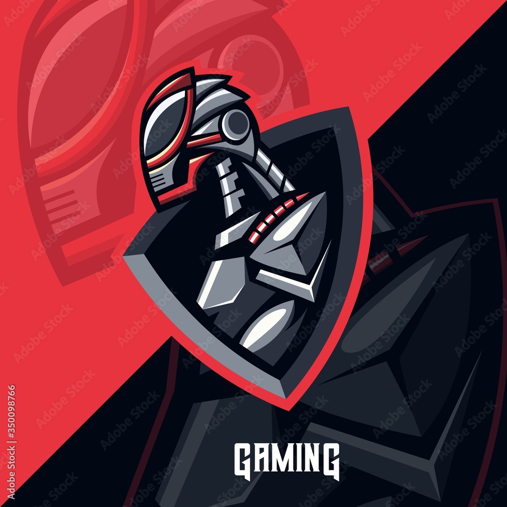 Robot mascot logo design vector with modern illustration concept style ...