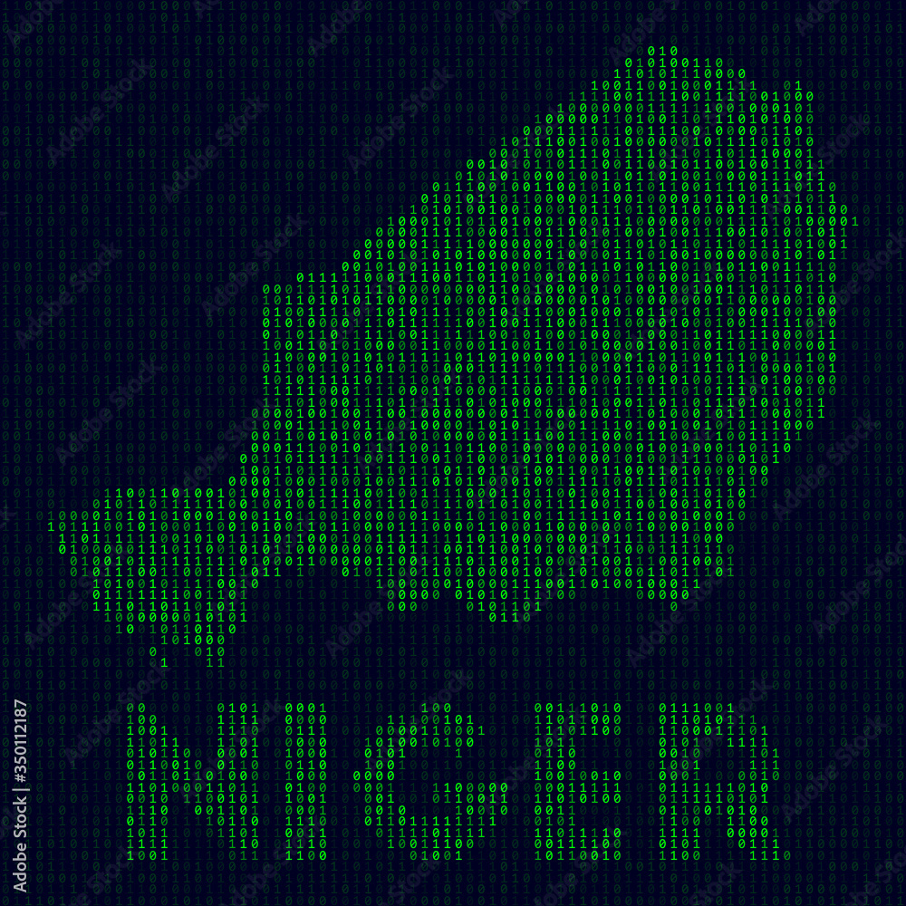 Vecteur Stock Digital Niger logo. Country symbol in hacker style ...