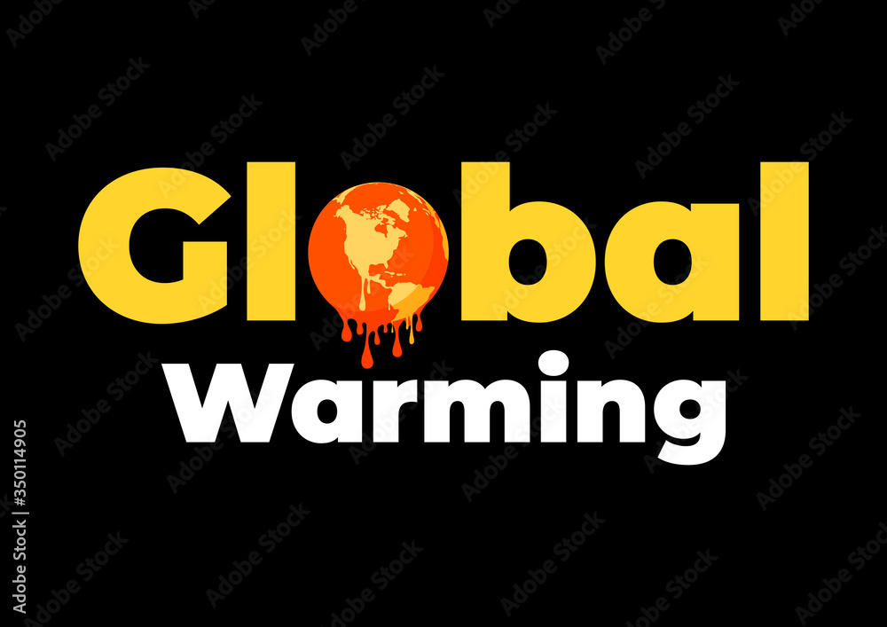 Global warming logo. Global warming, Earth globe melting. Stock Vector ...
