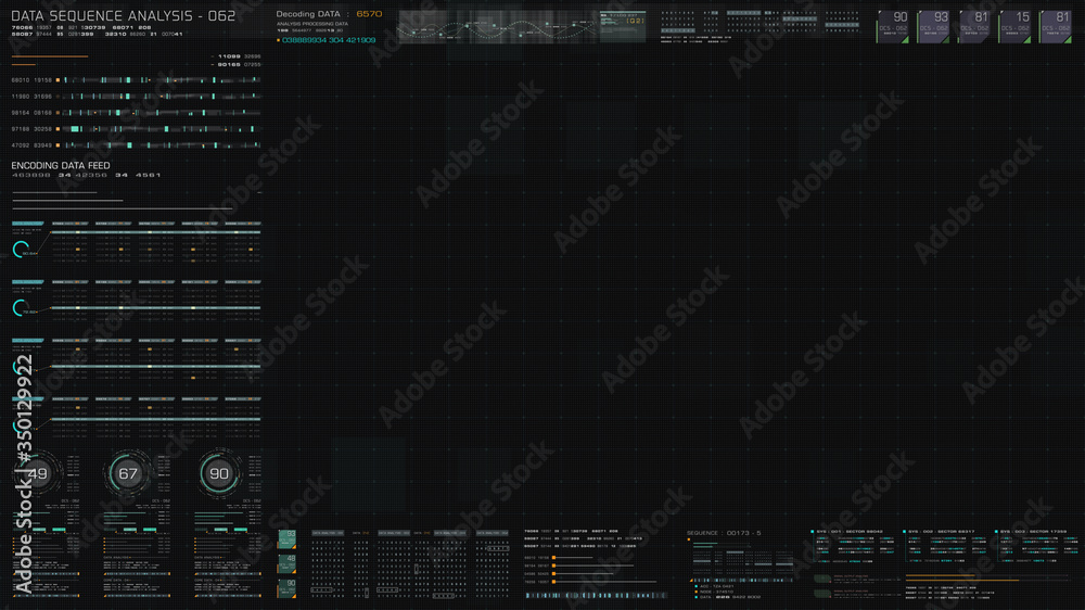 Futuristic hi-tech graphic user interface head up display with digital ...